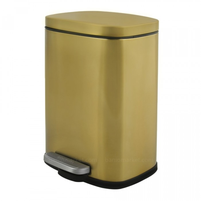 ΧΑΡΤΟΔΟΧΕΙΟ-ΚΑΔΟΣ ΜΠΑΝΙΟΥ BRONZE ΑΝΟΙΧΤΟ-BRUSHED GOLD SOFT CLOSE 5 lt. BM