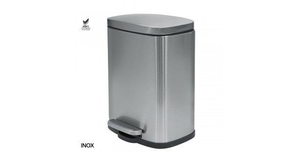 ΧΑΡΤΟΔΟΧΕΙΟ-ΚΑΔΟΣ ΜΠΑΝΙΟΥ 5LT INOX - ΣΑΤΙΝΕ ΜΑΤ SOFT CLOSE