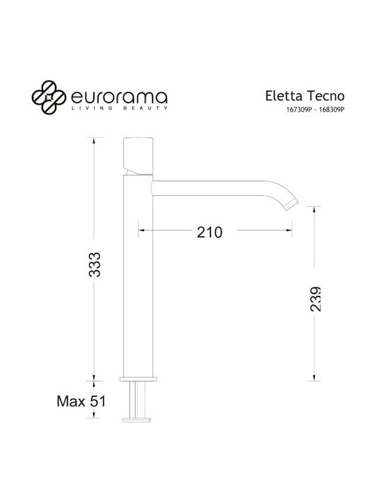 ΜΠΑΤΑΡΙΑ ΝΙΠΤΗΡΑ BRONZE RETRO EURORAMA ELETTA CHESTER ΥΨΗΛΗ 168309P-221